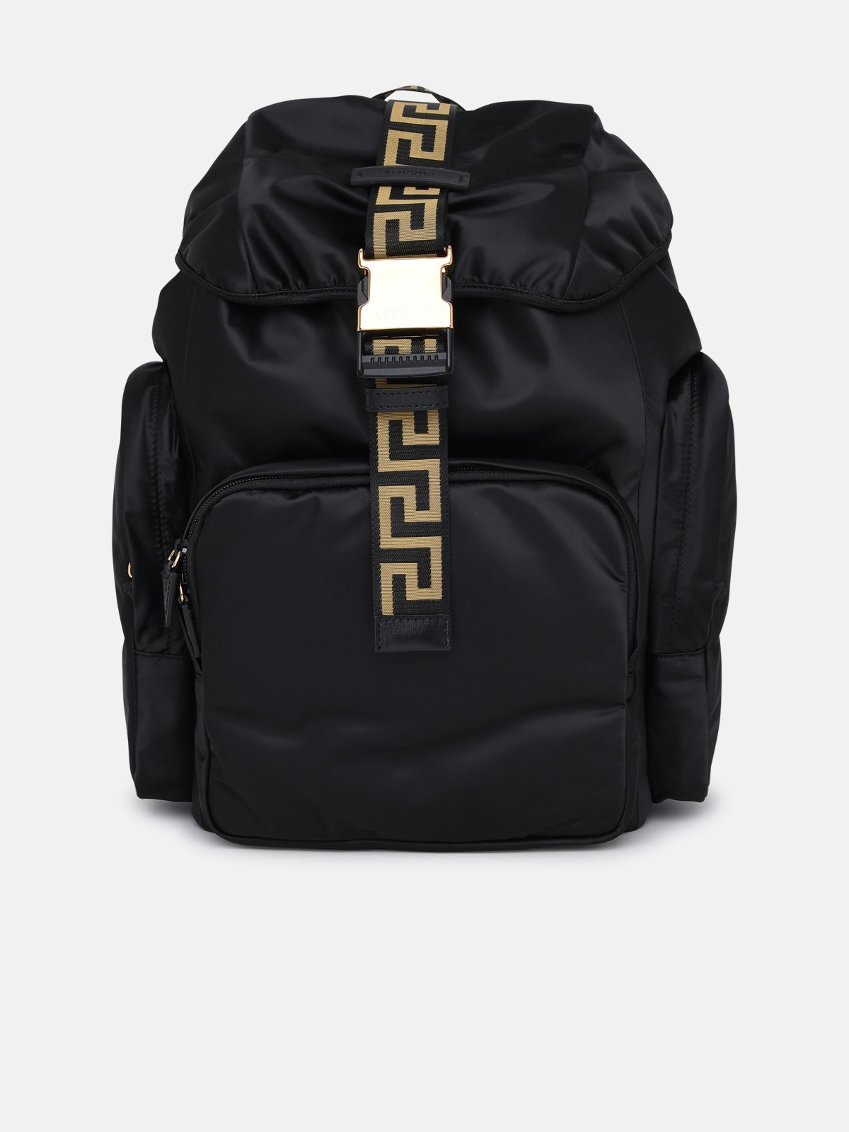 Versace Black Nylon Greca Backpack | ModeSens